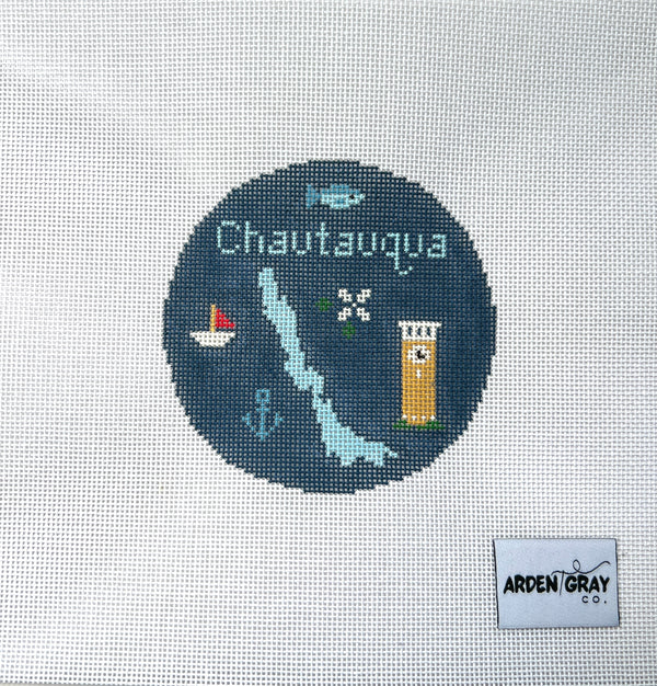 Chautauqua Lake Needlepoint Canvas | CHQ needlepoint | chautauqua ...